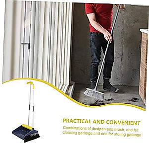 PLAFOPE 1 Set Broom Floor Cleaning Tool Stable Dustpan Home Cleaning Device Dustpan Kit Cleaning Dust Pan Home Cleaning Supplies Household Supplies Long Handle Dustpan Plastic Blue