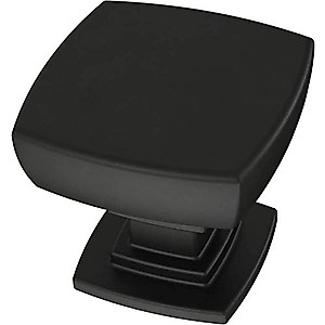 Franklin Brass Parow (1-Pack) Cabinet Knobs Matte Black Hardware for Kitchen, Drawer Pulls, Dressers, Closet Door 1-1/8' P29542K-FB-C