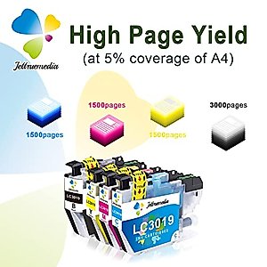 JTM LC3019XXL Compatible Ink Cartridge Replacement for Brother LC3019 LC3019 XXL Work with Brother MFC-J5330DW MFC-J5335DW MFC-J6530DW MFC-J6730DW MFC-J6930DW MFC-J6530DW Printer，4-Pack