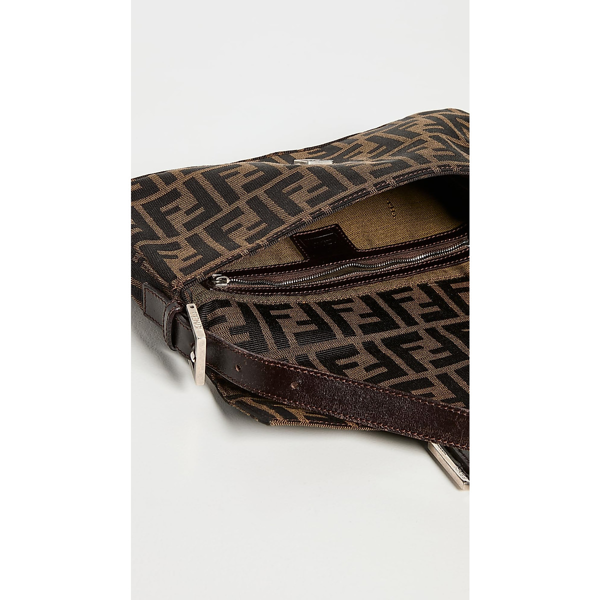 FENDI Women's Pre-Loved Baguette, Zucca, Brown, One Size