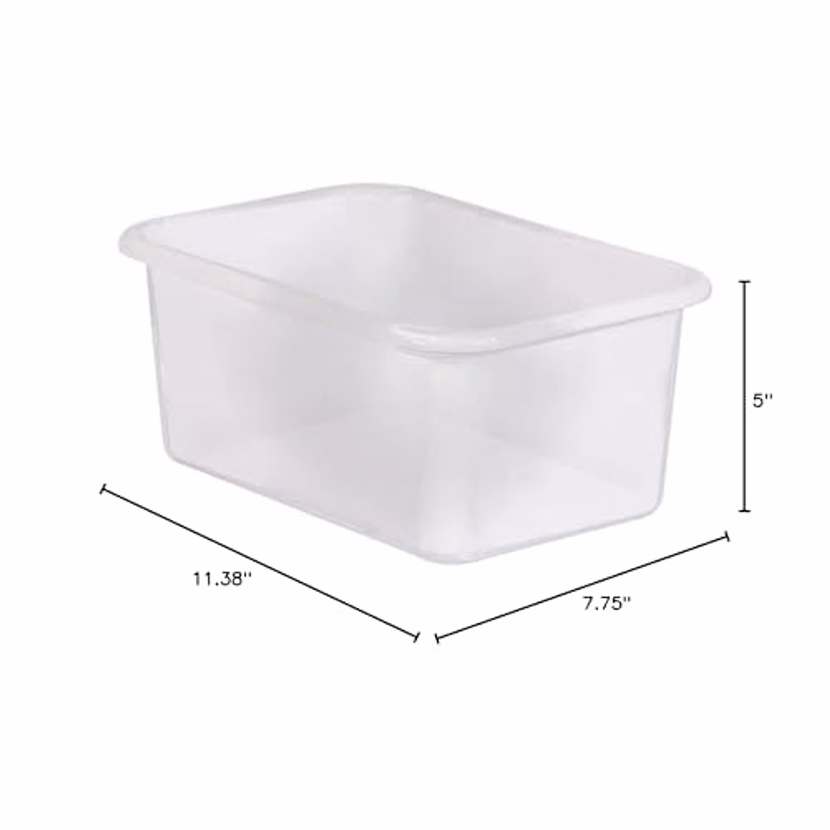 Teacher Created Resources Small Plastic Storage Bin, Clear