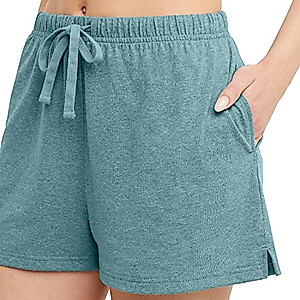 Hanes Women's Originals Tri-Blend Pockets, Lightweight Jersey Shorts, 2.5", Cactus PE Heather, Medium