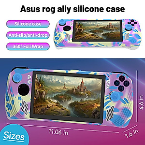 LUPAPA Protective Case for ROG Ally with Kickstand, Protective cover Equipped with Brackets, Anti-Scratch and Anti-Slip, Accessories for ROG Ally Gaming Handheld (Mix of Purple, Yellow and Blue)