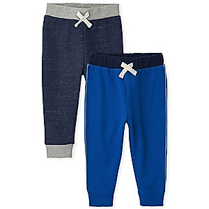 The Children's Place baby boys The Children's Place and Toddler Fleece Jogger Sweatpants, Sea Blue/Tidal, 3T US