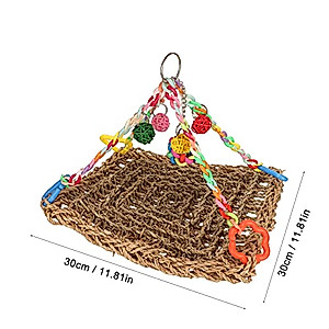 Bird Climbing Net Bird Climbing Net Colourful Bird Chewing Toy Swing Hammock Chewing Hanging Mat for Decoration Playing Colourful Swing Hammock