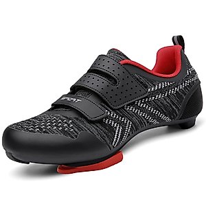 ULTIANT Cycling Shoes Mens Womens Compatible with Peloton Indoor Riding Shoes Road Bicycle Shoes with Look SPD SL Delta Cleats Outdoor Pedal Bike Shoes(Black,41)
