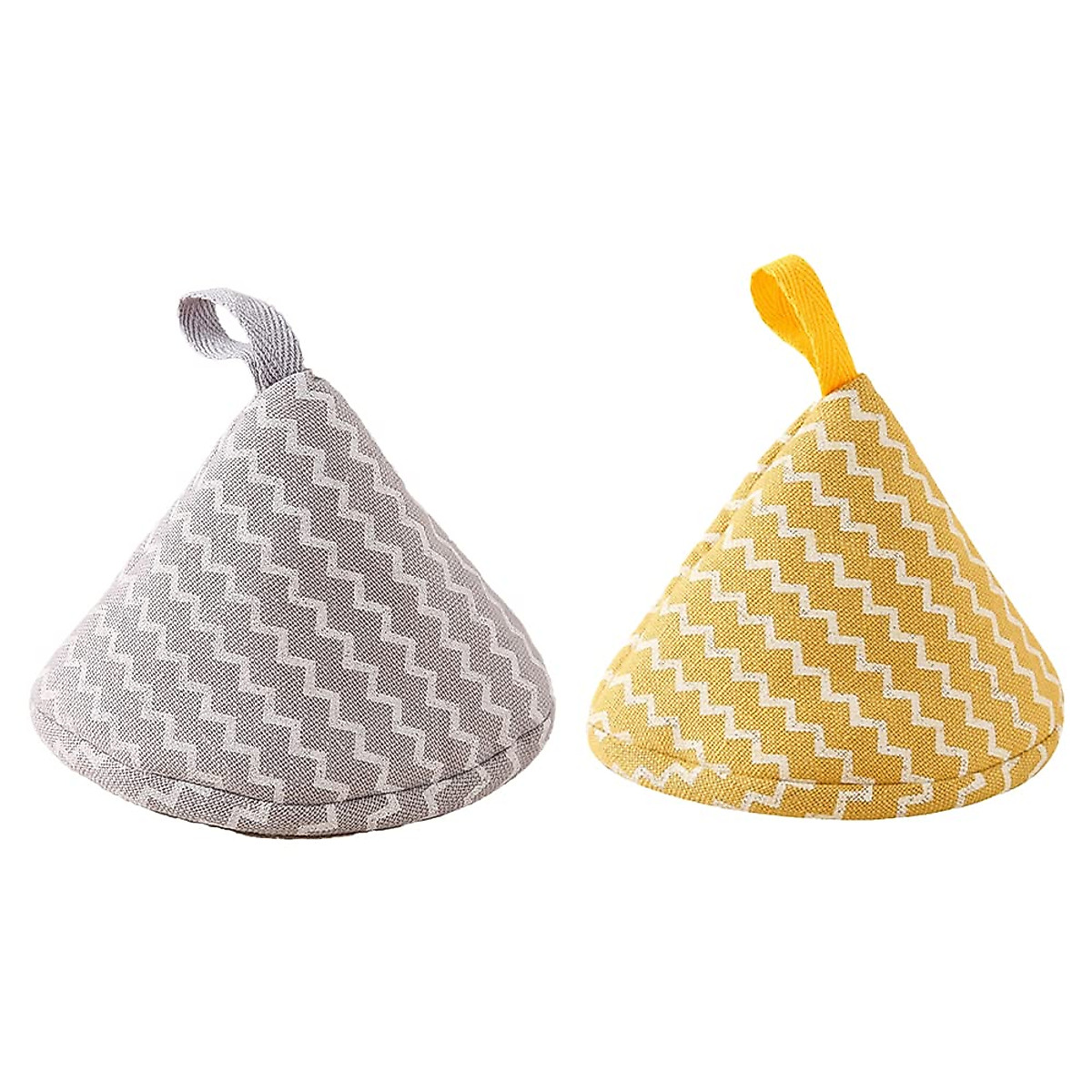 2 Pcs Mini Oven Mitts Japanese Style Triangles Pot Handle Caps Anti-Scalding Pot Knob Cloth Cover Holders for Pot lids Casseroles Microwave Kitchen