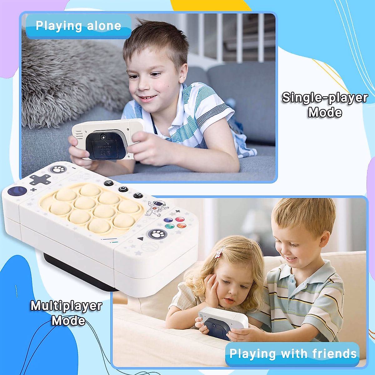 Fast Push Handheld Game, Pop Light Up Game Toys Upgraded Version 2, Lightly Push to Turn Off The Lit Bubbles.Fidget Sensory Toys for 6 7 8 9 Year Old Kids Boys & Girls & Teens Birthday Gifts