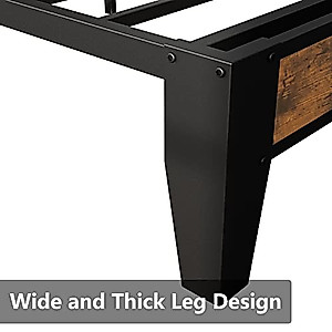 ANCTOR Queen Bed Frame, Storage Headboard with Outlets, Easy to Install, Sturdy and Stable, No Noise, No Box Springs Needed