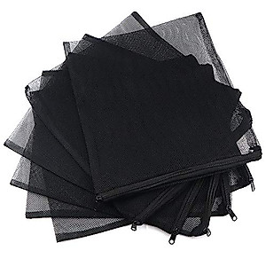 AQUA KT Aquarium Filter Mesh Media Bag Net Reusable for Fish Tank Activated Carbon, Biospheres, Ceramic Rings, Black, Pack of 6
