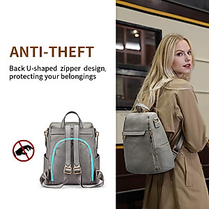 Kattee Women's Anti-Theft Backpack Purse Genuine Leather Shoulder Bag Fashion Ladies Satchel Bags