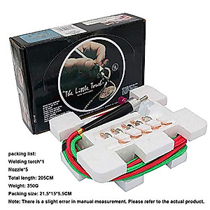 Jewelry Micro Mini Gas Little Torch with 5 Tips Welding Soldering Torches kit Oxygen & Acetylene Torch Kit Metal Cutting Torch Kit Portable Cutting Torch Set Welder Tools