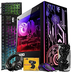 MTG Aurora 8C Gaming Tower PC- Intel Core i5 8th Gen, GeForce RTX 2060S GDDR6 8GB 256bits Graphic, 16GB Ram DDR3, 2TB Nvme, RGB Keyboard Mouse and Headphone, Webcam, Win 11 Home