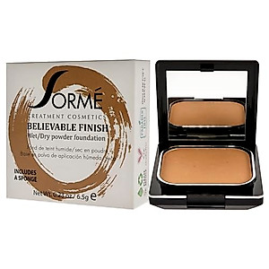 Sorme Cosmetics Believable Finish Powder Foundation in Honey Dusk | Medium to Full Coverage Foundation Powder Makeup | Matte Finish Pressed Powder | Rejuvenating Face Powder