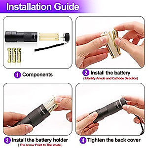Vansky Black Light UV Flashlight Blacklight 12 LED Urine Detector for Dog/Cat/Pet Urine & Dry Stains and Bed Bug On Carpets/Rugs/Floor,Matching with Pet Odor Eliminator