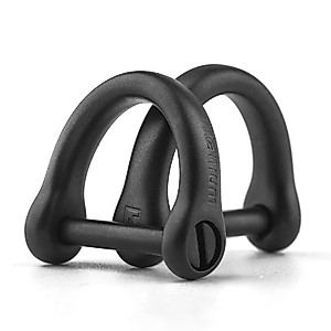 TISUR Key Ring with Screw Shackle，Black Key Rings Heavy Duty keyrings for Keys,DIY Key Fob D Rings Keychain 2pcs (1/2'', Black/Titanium)