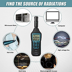 EMF Meter 5HZ-3.5G, Vlifree EMF Detector with Digital LCD Backlit Display for Electromagnetic Field 5HZ-3500MHz, Electronic Radiation, Temperature Detector, EMF Tester for Home, Ghost Hunting