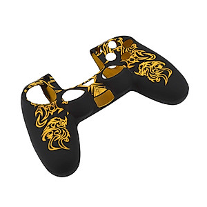 Game Controller Soft Silicone Case Skin Grip Shell Cover for 4, for PS4 (Yellow )