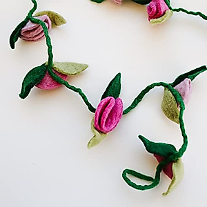 Giftsland Felt Banner Garland Spring Easter Decorations (Tulips)