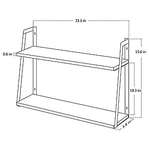 SRIWATANA U Shelves Set of 3 and 2-Tier Floating Shelf（Contains 2 Items）