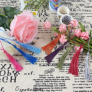 MUXGOA 148 Pcs Bookmark Tassels for Crafts,Key Chain Tassels for Jewelry Making,Tassels on String,Mini Tassels for Graduation Book Marks(37 Colors, 4 Pcs of Each)