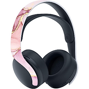 PlayVital Cosmic Pink Gold Marble Effect Full Set Skin Decal for ps5 Console Disc Edition, Sticker Cover for ps5 Controller & Charging Station & Headset & Media Remote