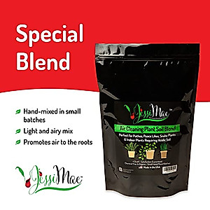 Jessi Mae - Air Cleaning Plant Soil - Acidic Organic pH Balanced Potting Soil - for Peace Lily, Snake Plant, Pothos, Parlor Palm, and Other Indoor Plants - Well-Draining Potting Soil - 4 Quarts