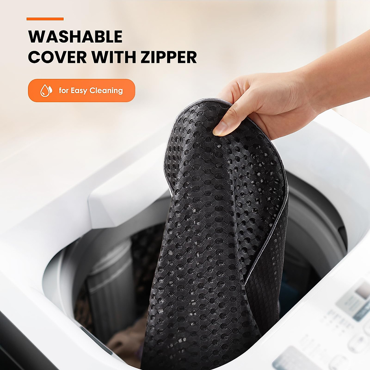 ErGear Foot Rest for Under Desk at Work - Adjustable Foot Rest with Breathable Washable Cover, Ergonomic Memory Foam Foot Rest for Home, Office (Black)