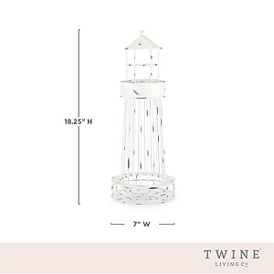 Twine 5599 Lighthouse Wine Cork Holder and Farmhouse Home Decor Kitchen Accessory, Set of 1, White