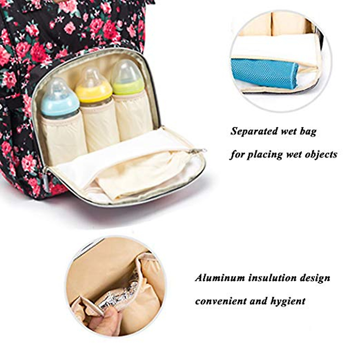 JUSTSWAG Aeiniweraabbcc TANGDIAABBCC Large Diaper Bag Backpack, Totech Multifunction Travel Backpack with Stroller Straps for Mom/Dad with USB Charging Port