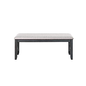 New Classic Furniture Gia Upholstered Dining Bench, Smoky Gray Finish