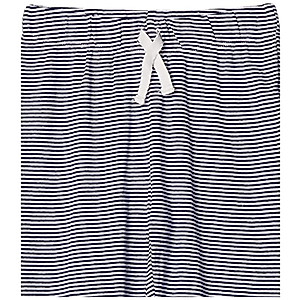 Amazon Essentials Baby Girls' Cotton Pull-On Pants, Pack of 4, Grey Heather/Navy/Stripe, 0-3 Months