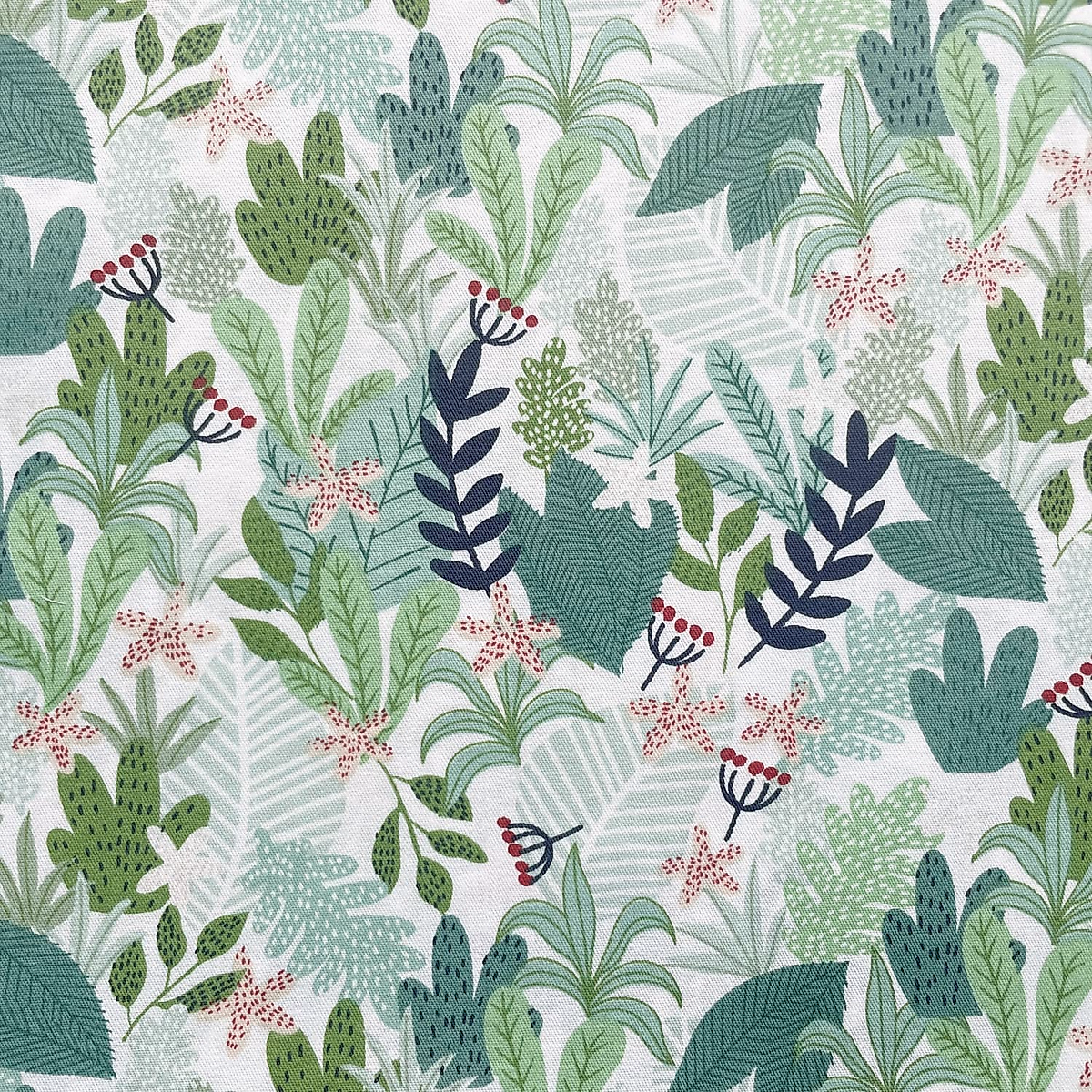 Green Daisy Fat Quarters Fabric Bundles 18 x 22 Inch Spring Cotton Quilting Fabric Bundles Cactus Leaf Quilt Fabric for DIY Handmade Crafting (6Pcs)