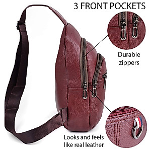 WESTEND Synthetic Leather Crossbody Sling Bag Backpack with Adjustable Strap
