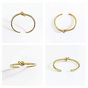 Altitude Boutique Knot Bangle Bracelet Thick 18K Gold Plated (Gold)