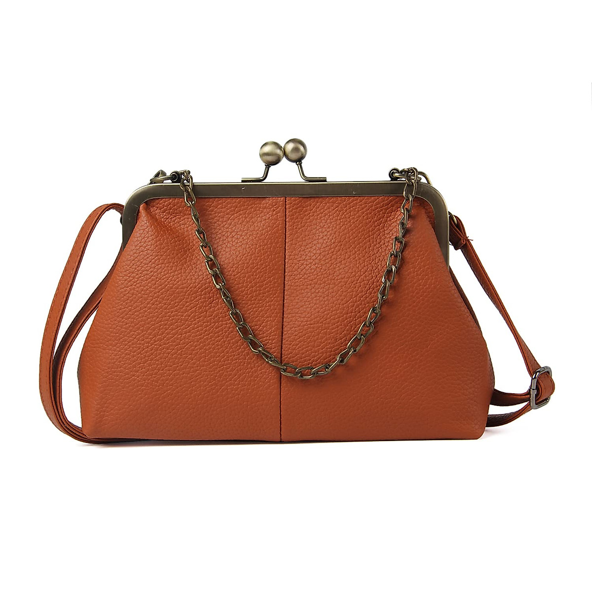 Lanpet Women Classical Kiss Lock Clutch with Chain Strap Shoulder Bag Purse Wallet