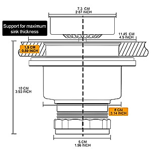 BOTEMY Pop Up Bathroom Sink Stopper Kitchen Sink Drain Strainer Assembly Kit with Stainless Steel Strainer Basket/Drain Stopper for 1.34-1.57 Inch American Standard Kitchen Sink Drains