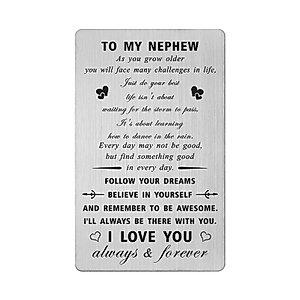 CPLJW Nephew Gifts from Uncle Aunt - Just Do Your Best - Nephew Wallet Card Gifts for Birthday Graduation