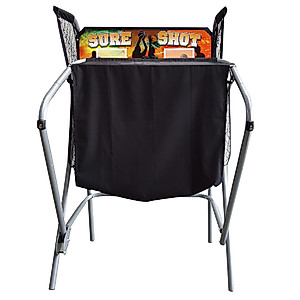 Hathaway Sure Shot 81-in Dual Basketball Arcade Game for Room - with LED Scoring, Foldable Indoor Basketball Game Design, Steel Frame, 8 Game Modes, 4 Balls, Pump & Dual Hoops - Orange/Black Finish