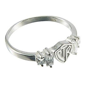 LDS Womens 0.925 Sterling Silver Baguette CTR Choose the Right Ring Girls - LDS Rings, Womens CTR Ring, Girls CTR Ring