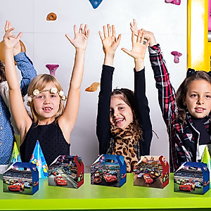 MSJEHQI 16Pcs Cars Party Gift Boxes, Cars favors Boxes Party bag for Kids Themed Party Supplies Favor Snack for Kids Adults