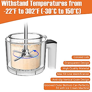 AULKZIOV Creami Pint Containers Replacement for Ninja Creami Deluxe Pints 24oz NC501, Compatible with Ninja NC501 NC500 Series Creami Deluxe Ice Cream Makers (NC500 Series - 6 Pack)