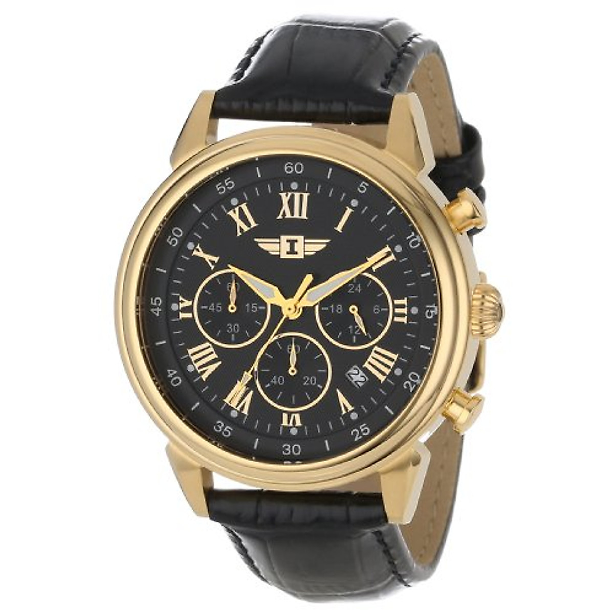 I By Invicta Men's 90242-003 Chronograph Black Dial Black Leather Watch