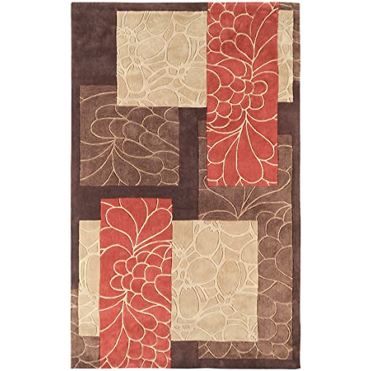 Mark&Day Area Rugs, 8x11 Elk Point Transitional Burnt Orange Area Rug Brown Cream Red Carpet for Living Room, Bedroom or Kitchen (8' x 11')
