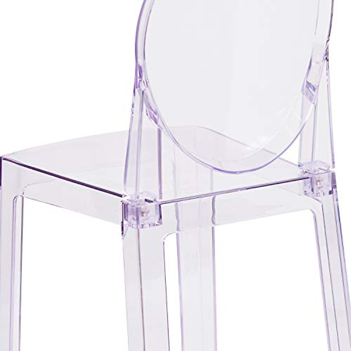 Flash Furniture Revna 4 Pack Revna Ghost Chair with Oval Back in Revna Transparent Crystal