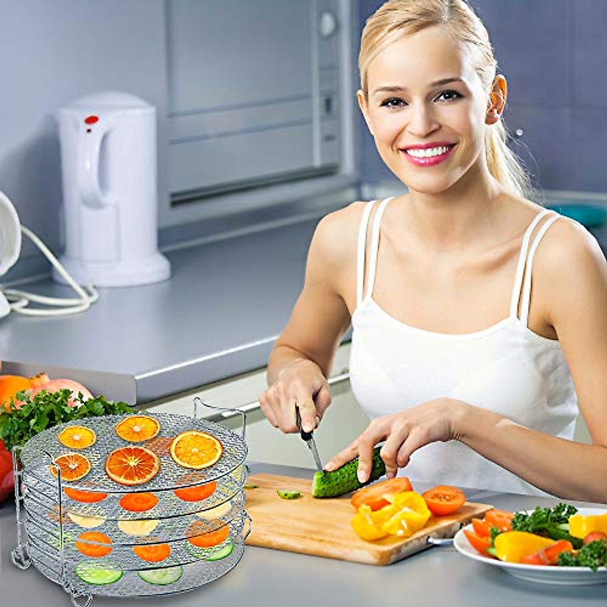 Dehydrator Rack For Ninja Foodi Accesories, Pressure Cooker and Air Fryer 6.5 Quart & 8 Quart - Stainless Steel Cooker Rack With Five Stackable Layers