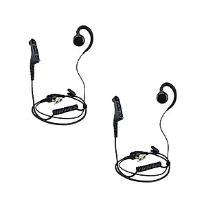[2-Pack] ProMaxPower C-Shape Swivel Ear Hanger Earpiece for Motorola Two-Way Radios XPR6550 XPR7550e XPR7580e XiR-P8200 DP3401 MTP850