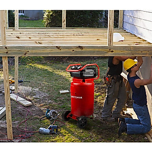 Craftsman Air Compressor, 20 Gallon Oil-Free 1.8 HP Max 175 PSI Pressure Two Quick Couplers Big Capacity, Red- CMXECXA0232043