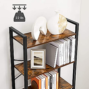 VASAGLE 6-Tier Tall Bookshelf, Large Bookcase with Steel Frame, Deep Book Shelf for Living Room, Home Office, Study, 11.8 x 26 x 73.2 Inches, Industrial Style, Rustic Brown and Black ULLS062B01