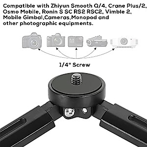 EaxanPic Aluminum Mini Tripod, Desktop Tabletop Stand Tripod for Zhiyun Smooth Q/4, Crane Plus/2,Weebill s, Ronin S/SC/RS2/RSC2, Osmo Mobile,Gimbal Handle Grip Stabilizer Tripod